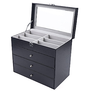 Eapmic 4 layer 24Slots Eyeglass Sunglass Storage Watch Box Eyewear Accessories Display Glasses Storage Case Organizer (4 layer 24 Slots)