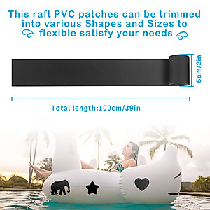 Kayak Patches Raft Patch PVC Inflatable Repair Rafts Waterproof Boat Repair Patches for Inflatable Raft Boat Canoe Kayak (Black)