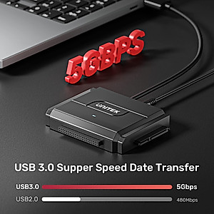 Unitek SATA/IDE to USB 3.0 Adapter, IDE Hard Drive Adapter Kit Recovery Converter for Universal 2.5"/3.5" Inch IDE and SATA External HDD/SSD, Support 10TB