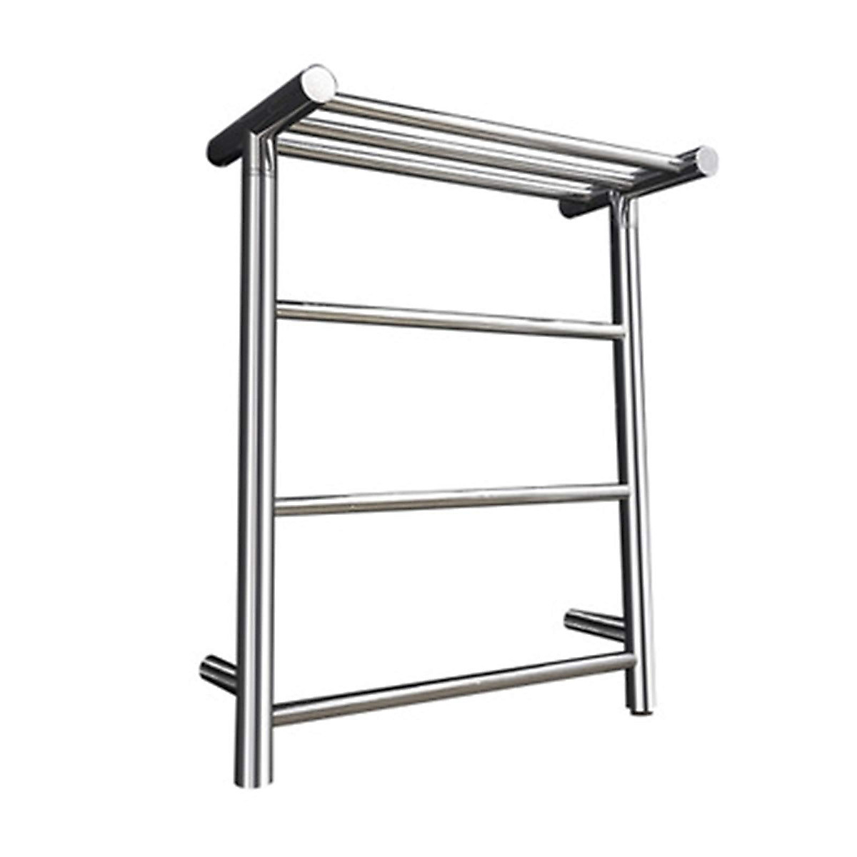 Bathroom Towel Warmer Electric Heated Towel Rack, Towel Warmer Drying Rack, Electric 304 Stainless Steel Heated Towel Rack with Shelf, Wall-Mounted Electric Heated Towel Rail, Bathroom Accessories,Sil