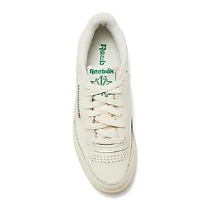 Reebok Club C Vintage Tennis Sneakers for Women, Chalk/Alabaster/Glen Green, 9
