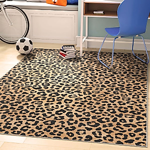 Well Woven Apollo Flatwoven Leopard Print Brown 5' x 7' Area Rug