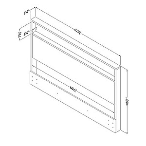 South Shore Tao Headboard with Shelf, Full/Queen, Natural Walnut