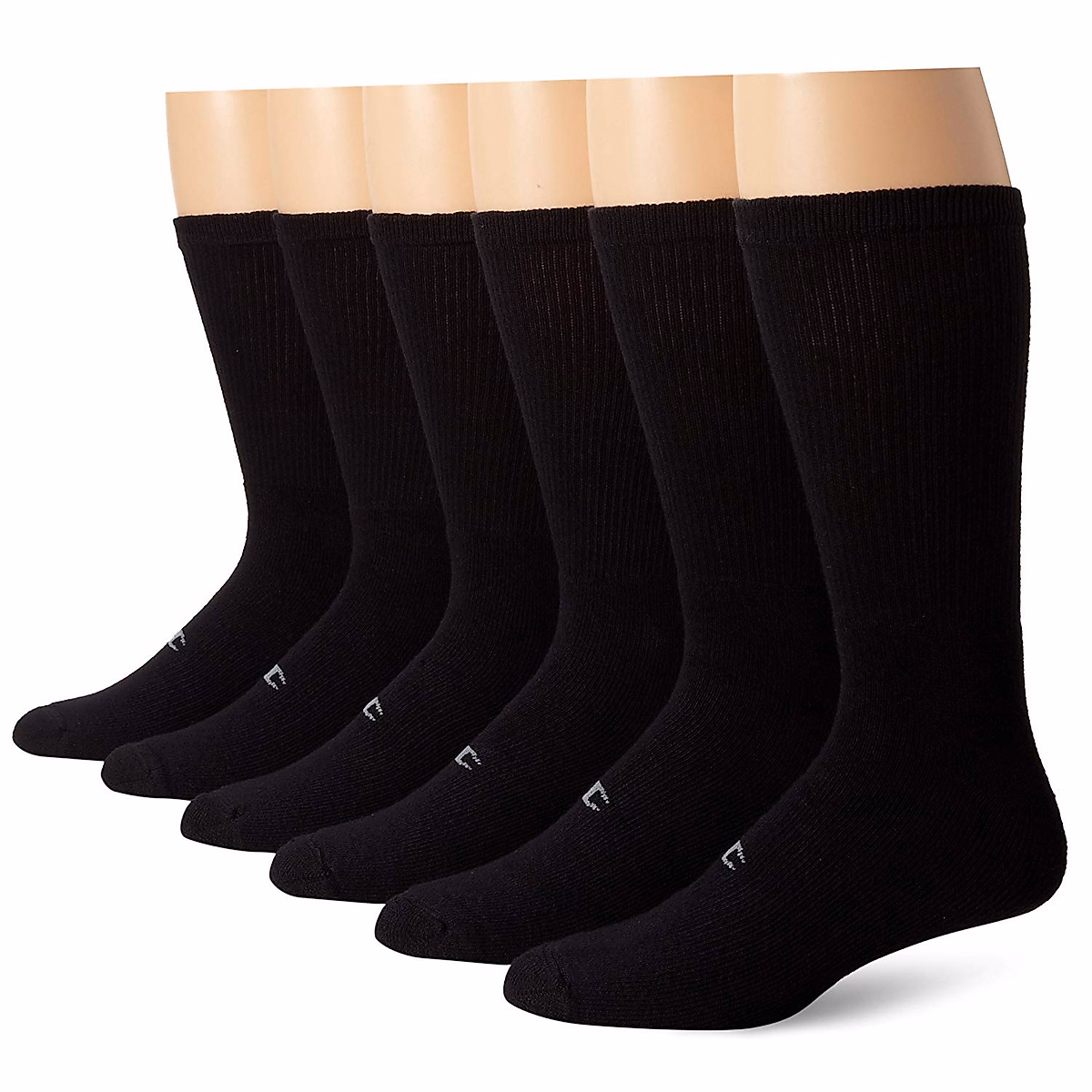 Champion Mens Double Dry Performance No-Show Socks (Shoe: 6-12 / Sock: 10-13 / Black) 6 pairs