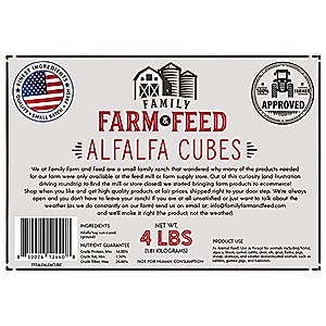 FAMILY FARM AND FEED | Alfalfa Hay Food | Small Pet | Young and Adult | Cubes | 4 Pounds