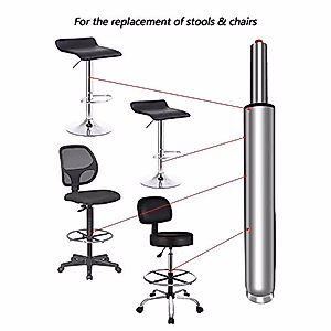 18" to 28" Long Adjustable Gas Lift Cylinder Tube for Bar Stool Drafting Chair Replacement Parts,Heavy Duty Hydraulic Pneumatic Cylinder Shock Piston (10" Lift Stroke)
