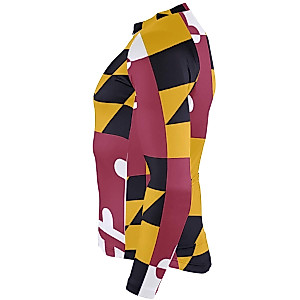 Cindly Men's Maryland Cycling Jersey Long Sleeve Bike Jersey with Full Zipper & 3-Rear Pockets