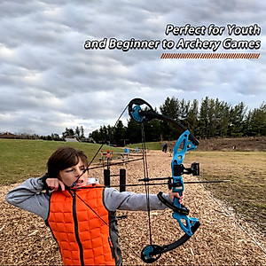Lanneret Compound Bow and Archery Sets - Right Hand Archery Compound Bows 15-29 lbs Draw Weight Adjustable for Youth and Beginners，Hunting Bow Kit for Beginner