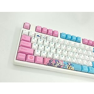 wwkeycaps Gaming Keyboard PBT Dye Upgrade 108 Keycap Set OEM Profile Keycaps Keyset with Puller Japanese Text Mechanical Keyboard (BiliBili)