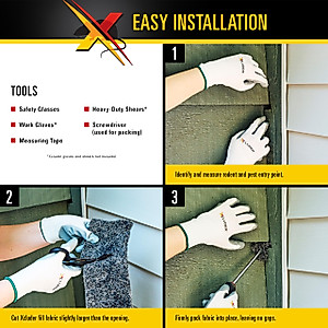 Xcluder Rodent Control Fill Fabric 6 Rolls of Stainless Steel Wool Blend Protect Home, Business, Office Stop Rats, Mice, and Pests from Entering Property