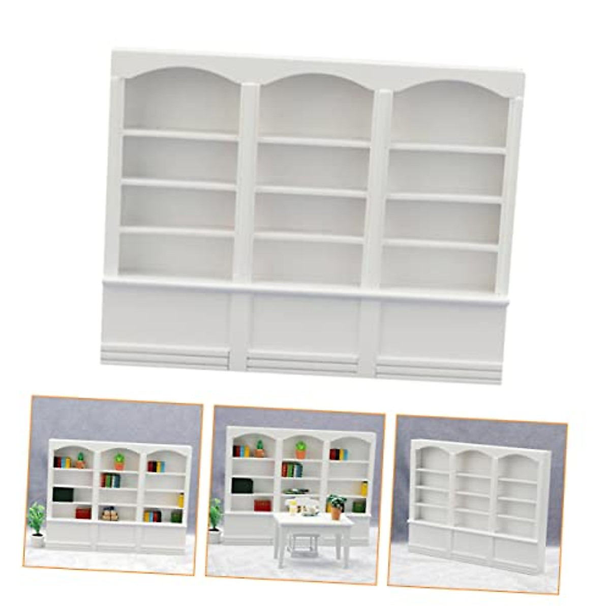 LIFKOME 1pc Mini Furniture Accessories Decked Accessories Book Display Case Mini Bookshelf Wooden Bookcase Locker Display Shelves Locker Miniture House Furniture Mini Furniture Accessory