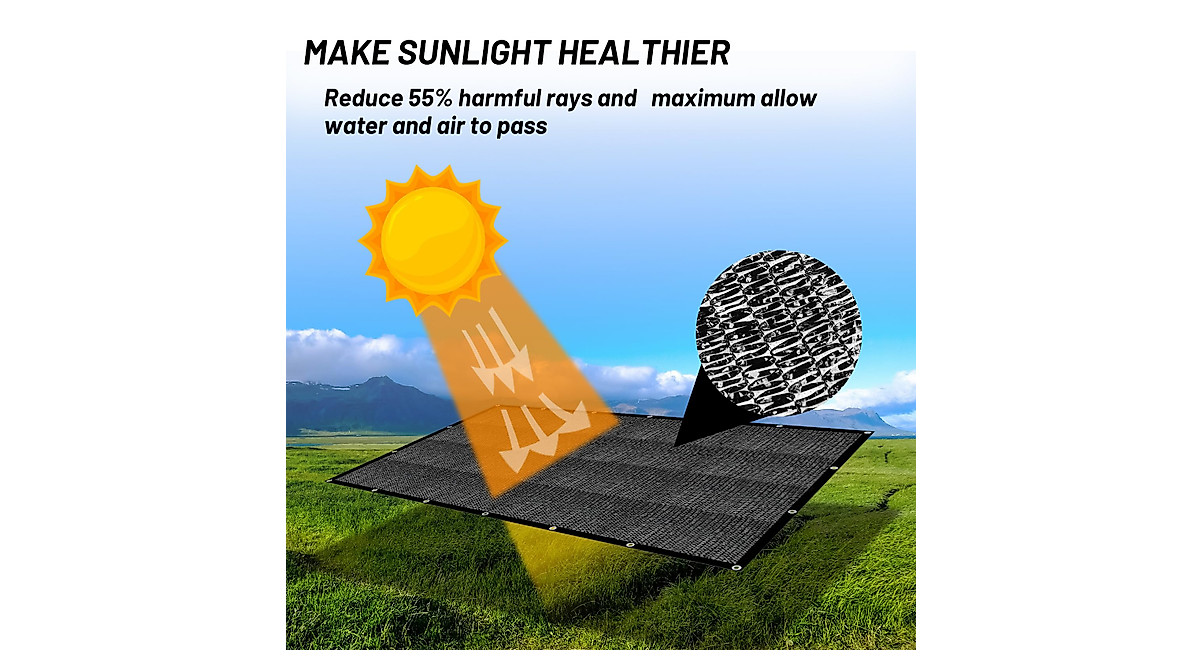 Cool Area 55% Sun Shade Tarp - Easy Install & Durable