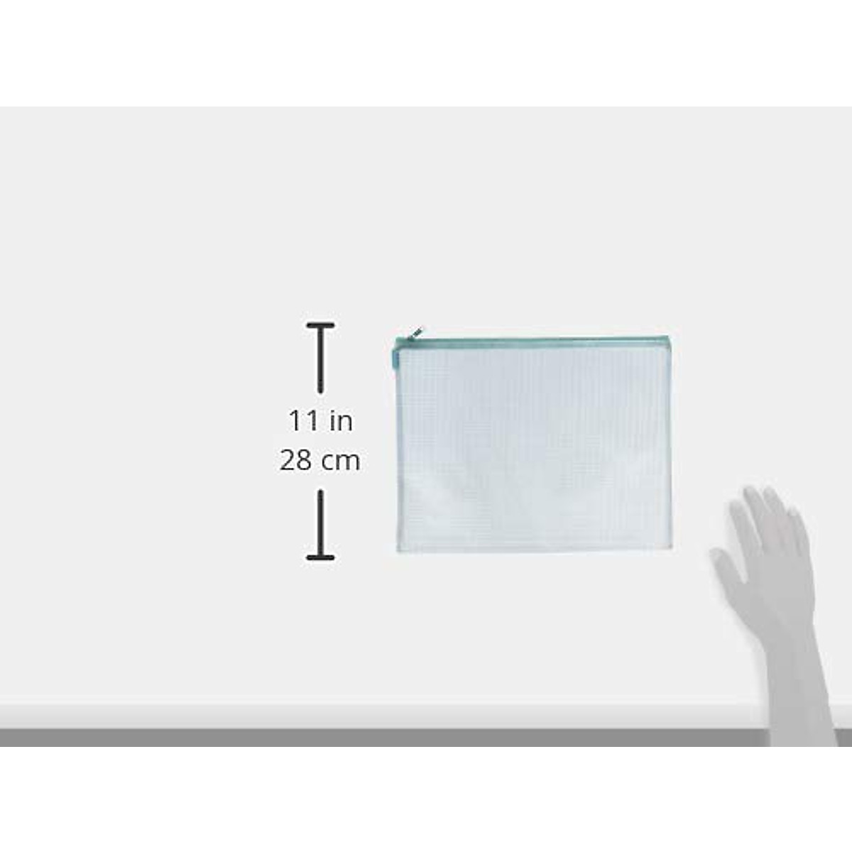 Avery Elle Zippered Vinyl Mesh Pouch-Aqua-Large