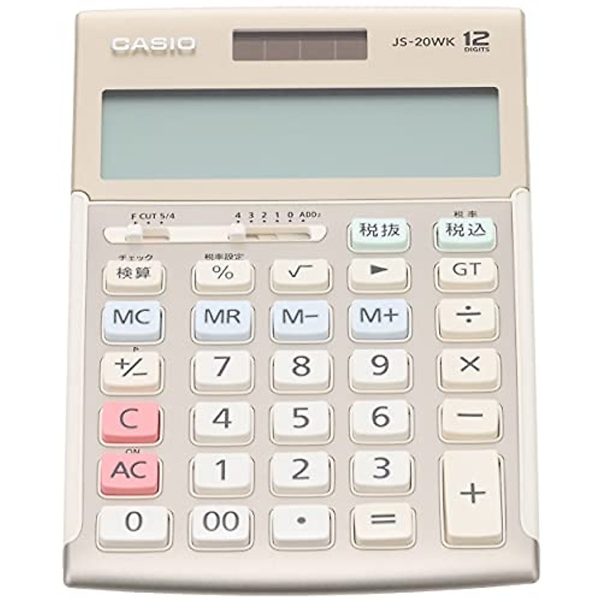Casio full-scale practice calculator verification, tax calculation just type 12-digit JS-20WK-GD