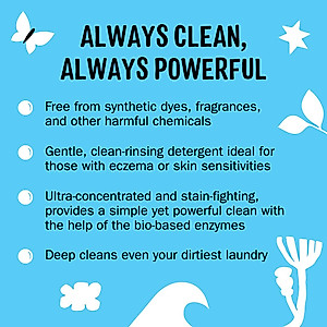 Molly's Suds Liquid Laundry Detergent | Clean Laundry Detergent Soap for Sensitive Skin | 2x Concentrated, High Efficiency (HE) | Peppermint - 100 Loads