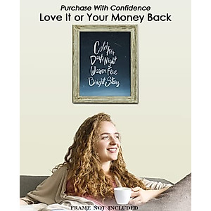 Cold Air, Dark Night, Warm Fire, Bright Stars Typography Wall Art Decor Poster: Unique, Chic, Boho & Modern Prints for Home, Office, Classroom, Dorm, Livingroom & Bedroom | Unframed Posters 8x10