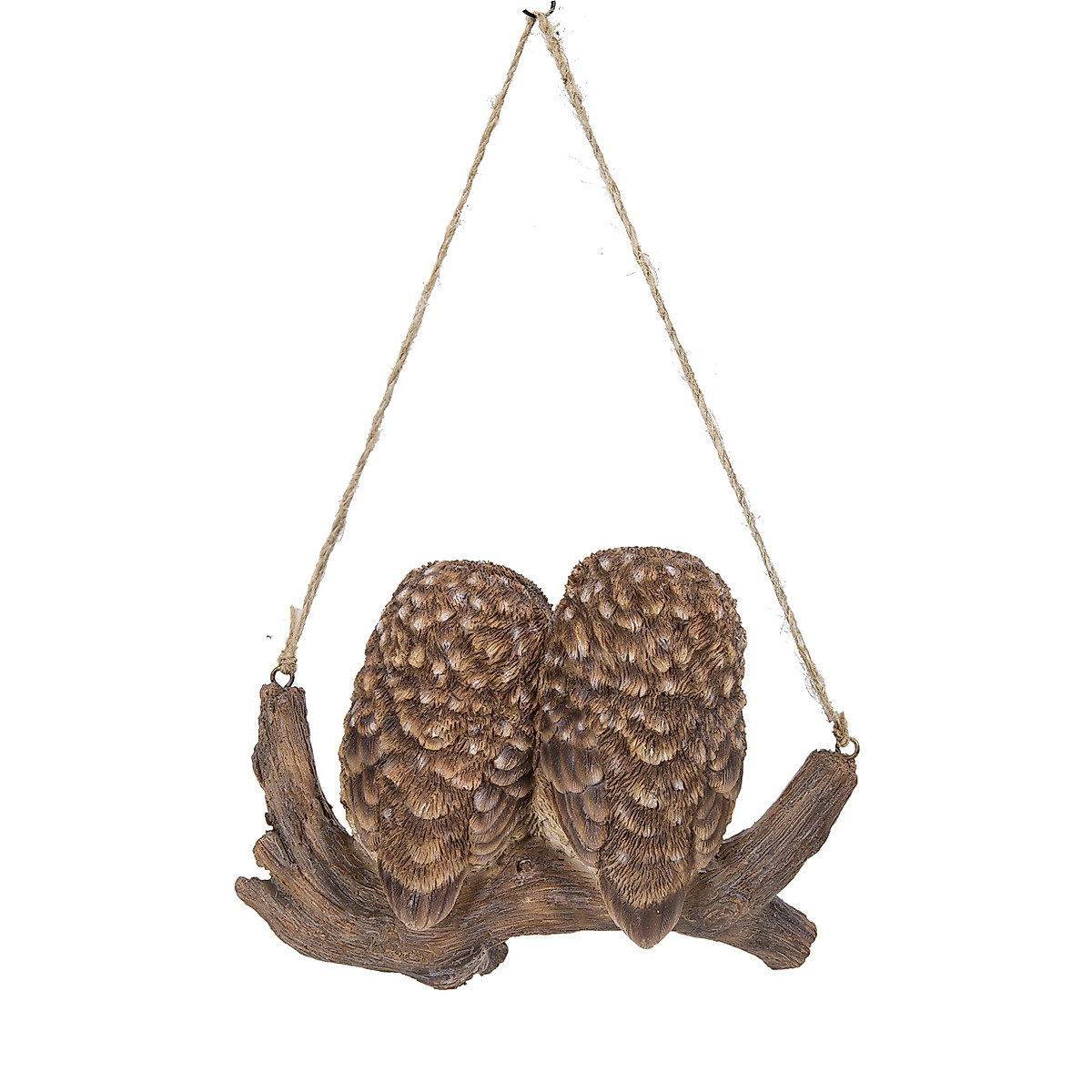 Hi-Line Gift Hanging Baby OWLETS ON A Branch, Brown