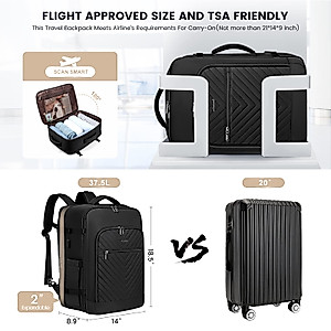 LOVEVOOK Travel Backpack,Carry On Backpack Flight Approved with Toiletry Bag,Expandable Large Laptop Backpack Women Waterproof Backpack Fit 17.3 Inch with USB Charging Port Shoes Compartment