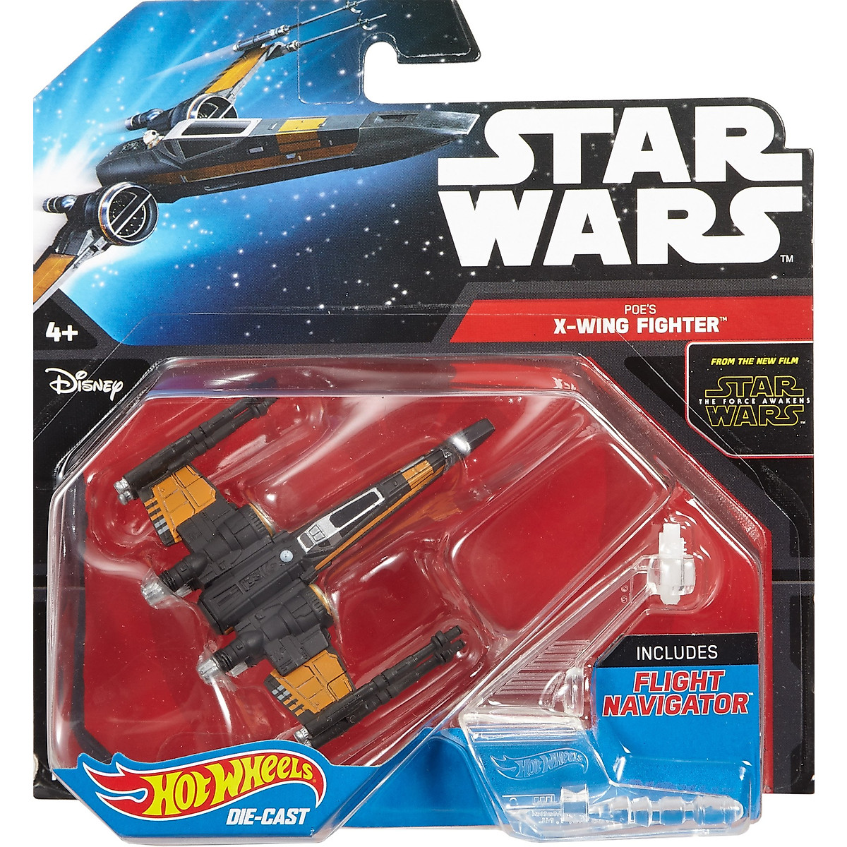 Hot Wheels Star Wars Starship Poe Dameron's X-Wing Fighter (Closed Wing Orange)
