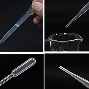 100Pcs Plastic Transfer Pipettes by KoberrLi, 3ml Disposable Calibrated Droppers for Essential Oils, Science Laboratory,DIY Projects