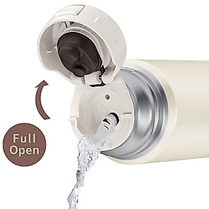 Thermos FFM-351 PRW Water Bottle, Stainless Steel Slim Bottle, Pearl White, 11.8 fl oz (350 ml)