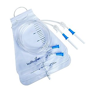 HealthAndYoga™ MovNFlo Super Economical Enema Bag Kit (2 Quart) - 2 pcs - BPA and Latex Free - Foldable and Compact - Travel Compatible for Fleet Enema Anal Douche (2 Pieces)