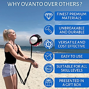 OVANTO Volleyball Training Equipment Aid – Solo Adjustable Volleyball Equipment in 4 Styles to Serve, Spike, Set and Pass Like a Pro - Gift for Beginners & Experts