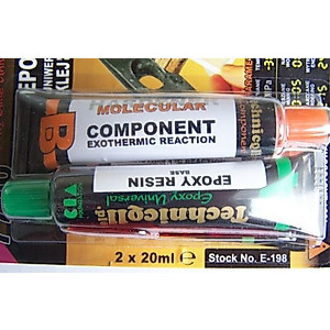 Technicqll Epoxy Adhesive Glue for PVC Metal Plexiglass Wood Ceramics Etc 2 X 20Ml Universal