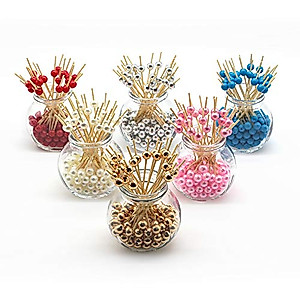 Minisland Gold Pearl Bamboo Cocktail Picks 4.7 Inch Long Fancy Toothpicks for Appetizers Drinks Fruits Party Food Garnish Skewer Sticks 100 Counts- MSL150