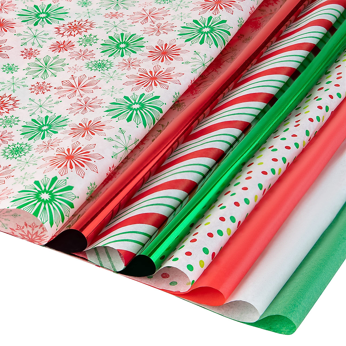 Christmas Tissue Paper for Gift Bags-100 Sheets Bulk Christmas Wrapping Paper- Holiday Tissue Paper Snowflake Shiny Metallic 20"X20" inch Gift Wrapping Holiday Tissue Paper Sheets