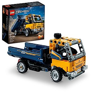 LEGO Technic Dump Truck 2 in 1 Building Set, Engineering Toy for Back to School, Buildable Construction Vehicle or Excavator Digger Model, Back to School Gift for Kids Ages 7 and Up, 42147