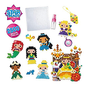 Aquabeads Disney Princess Creation Cube, Complete Arts & Crafts Bead Kit for Children - Over 2,500 Beads & Display Stand The Create Belle, Ariel, Tiana, Rapunzel and More