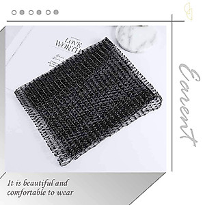 EARENT Mesh Rhinestone Headbands Glitter Wide Head Scarfs Elastic Turban Headwrap Crystal Nightclub Hair Band Rave Costume Party Hair Accessories for Women (A-Black)