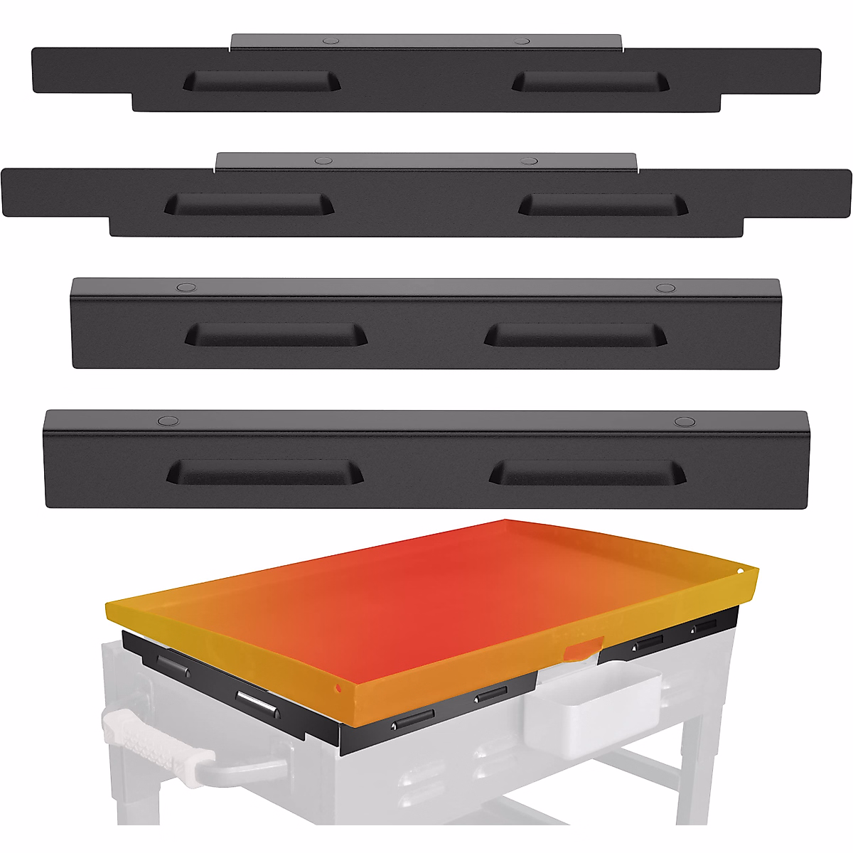 Upgraded Magnetic Wind Guards for Blackstone 28'' Griddle, Blackstone Griddle Accessories, Protect Flame, Hold Heat, Save Gas, Fit with Blackstone Grill Accessories, Black, Stainless Steel