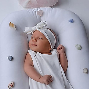 Ely's & Co. Bow Headband Set for Baby Girl 0-12 Months (Sage, Mauve, & White, 3 Pack)