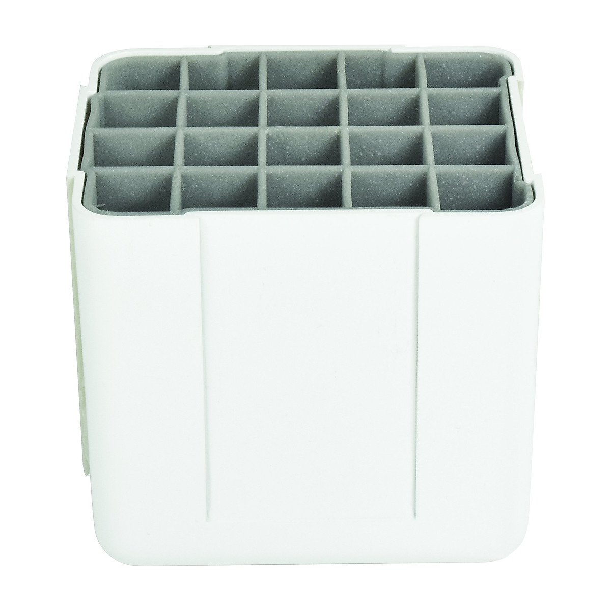 Deflecto Interlocking Marker Organizer, Desk and Craft Organizer, Stores up to 20 Markers, White, 4 1/4"W x 4"H x 4 3/8"D (29123CR)