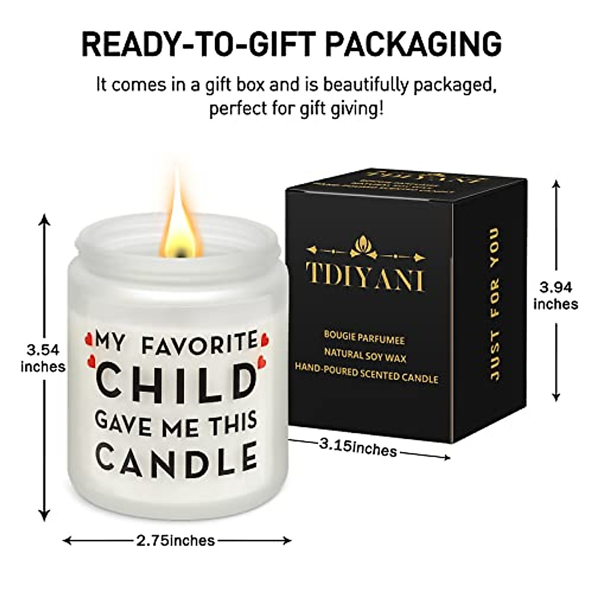 Day Gifts, Gifts for Dad Mom from Daughter Son, Vanilla Scented Candles, Gifts for Mom Dad, Best Mom Dad Gifts, Funny Birthday Gifts for Mom, Dad, Mother, Father, Funny Scented Candles(9oz)