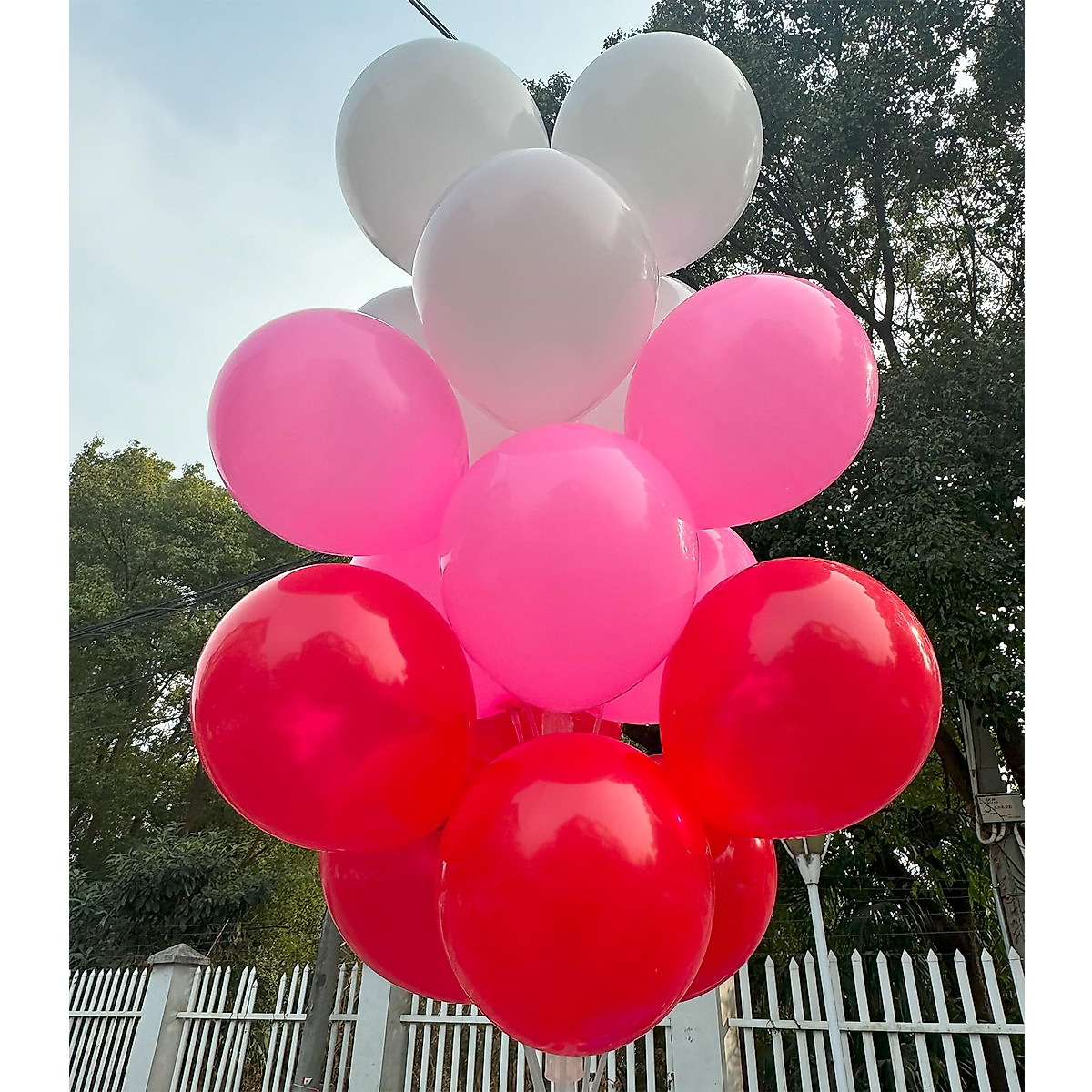 JODIDI 60 Pcs 12 Inch Latex Balloons in Red, Pink and White, Perfect for Valentine's Day, Christmas, Girl's Birthday, Graduation, Wedding and Baby Shower Party Balloons Decorations