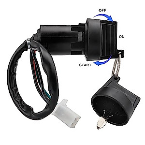 Smotrcc 4 Pin Ignition Key Switch Set with Cap Repalacement for Chinese Made 4 Wire 50cc 70cc 90cc 110cc 125cc 150cc 200cc 250cc Dune Buggy Go Kart ATV 4 Wheeler