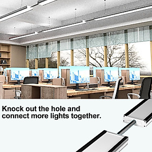 Lightdot 4FT-5IN LED Wraparound Shop Lights,100-277v Linkable,50W 4FT LED Light Fixtures for Garage Workshop Supermarket,7000LM [Eqv. 400W] 5000K Black&White,Flush and Hanging Mouting Available-1Pack