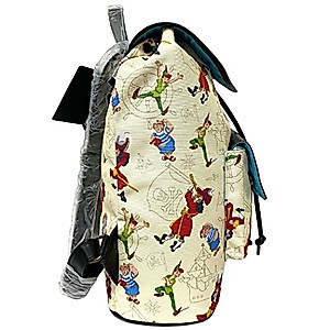 Loungefly Captain Hook Skull Peter Pan Pirate AOP Rucksack Bag