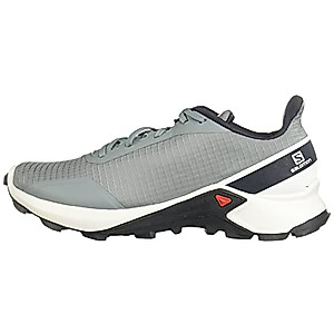 Salomon Women's ALPHACROSS Hiking Shoe, Lead/White/India Ink, 12