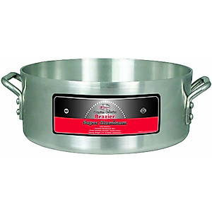Winco USA Super Aluminum Braizer, Extra Heavy Weight, 24 Quart, Aluminum