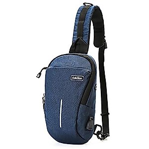 AmHoo Sling Backpack Anti Theft Waterproof Crossbody Bag Fashion Daypack Blue