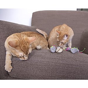SmartyKat Skitter Critters Value Pack Catnip Cat Toys - Gray/Cream, Set of 10