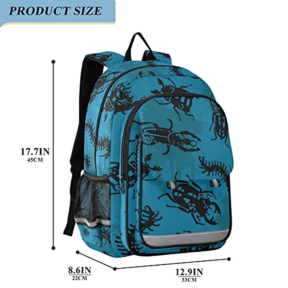 Sletend Backpack Bugs ​Toddler School Bags Child Lightweight Preschool Large Bookbags for Girls-Boys Middle-School Elementary