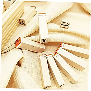 Letter Flash Cards 1 Set English Alphabet Stamp Monogram Alphabet Stamps DIY Scrapbook DIY Album Planner Hand Account Stamp Wooden Stamps Multipurpose Craft Stamp Kit 3D