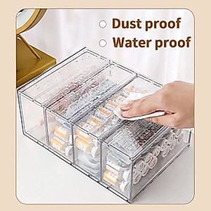 Acrylic Coffee Capsule Holder- 4 Compartment Clear Acrylic Coffee Pod Holder Coffee Pod Storage Drawer K Cup Holder Desktop Organizer Box for Coffee Bar Accessories