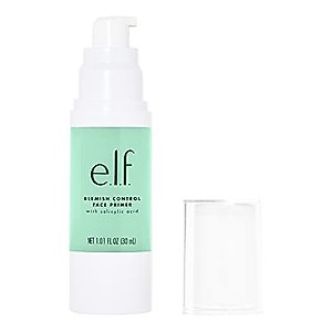 e.l.f., Blemish Control Face Primer - Large, Long Lasting, Skin Perfecting, Controls Breakouts and Blemishes, Matte Finish, Infused with Salicylic Acid, Vitamin E & Tea Tree, 1.01 fl Oz