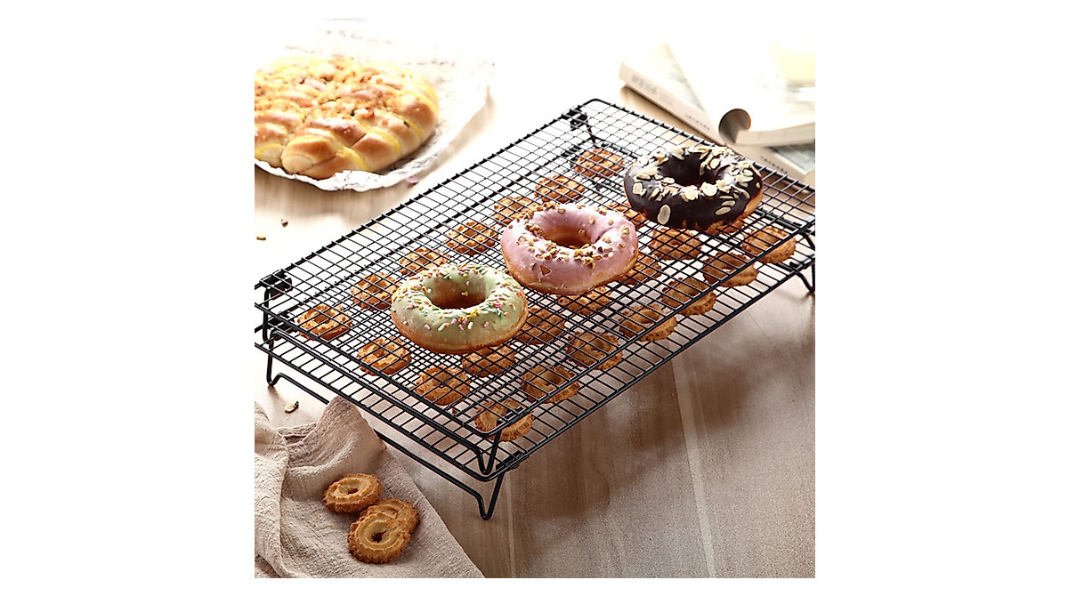 Cooling Rack 16.9x11in with Collapsible Legs for Baking & Grilling